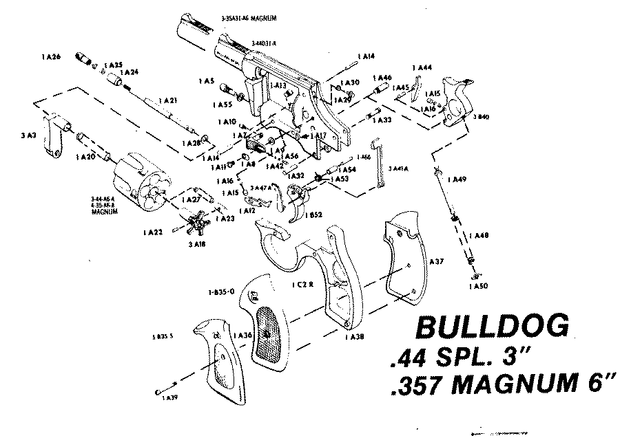 Exploded views of guns/Szetszedett fegyverek