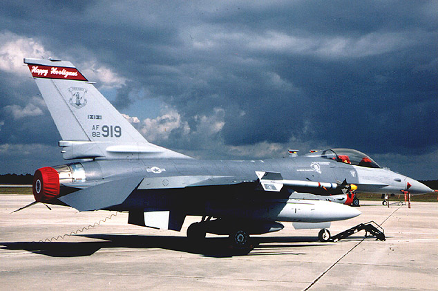 F-16 of the famous "Happy Hooligans" squadron.