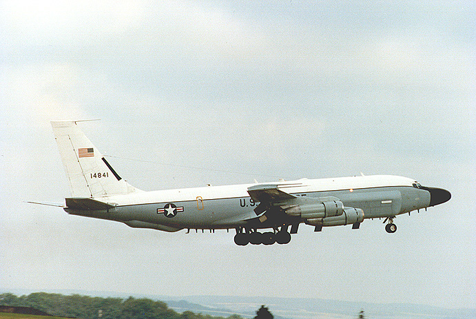 RC135V from the 55SRW, Offut AFB Nebraska takes off on a mission from ...