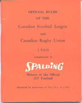 1960 CRU and CFL Rule Book.