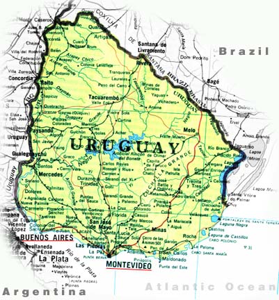 Uruguay map and quick info