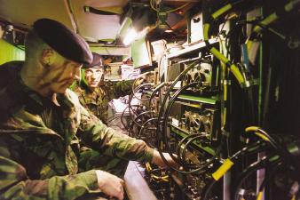 The Royal Signals mobile secure battlefield system.