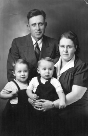 Lawrence and Ruth Finnell with sons Arthur and Donald, taken about 1945 ...