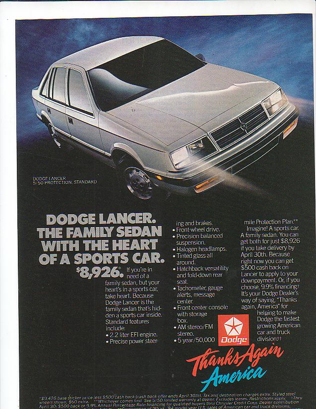 1986 Dodge Lancer Turbo