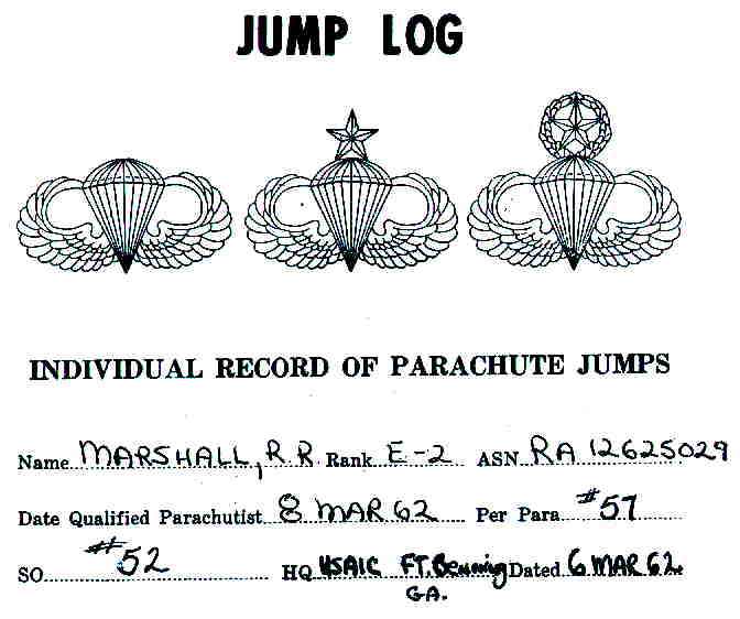 Airborne Bob's Jump Log