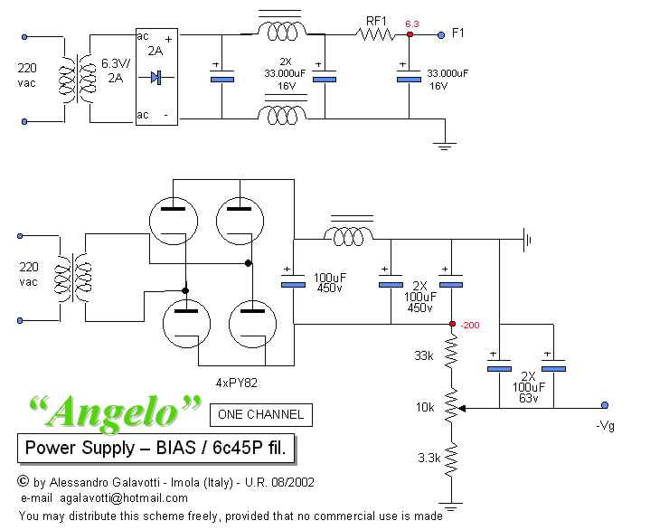 ANGELO - making 6c45P and 2a3 sing - Power supply - by A. Galavotti