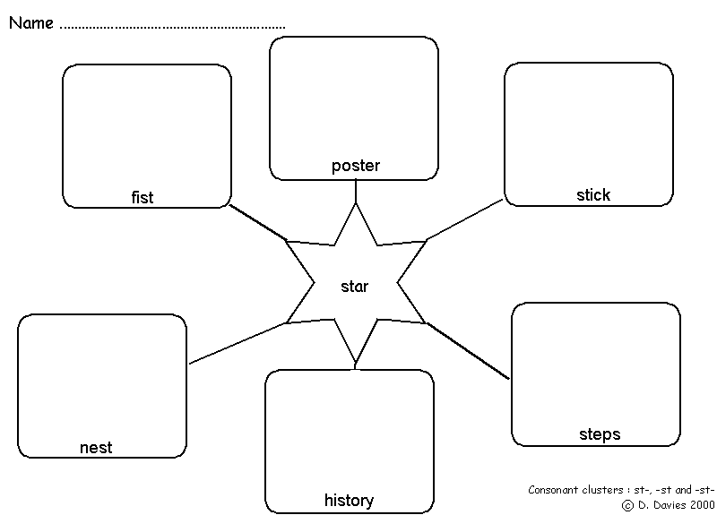 SEN RESOURCES : Worksheet - consonant clusters #6: st