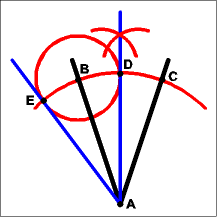 Bisect the angle. This creates point D.