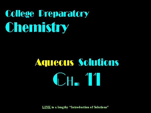 College Preparatory Chemistry
