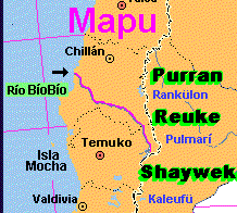 Mapa del Estado Mapuche MAPU - (Div. Política) 1º