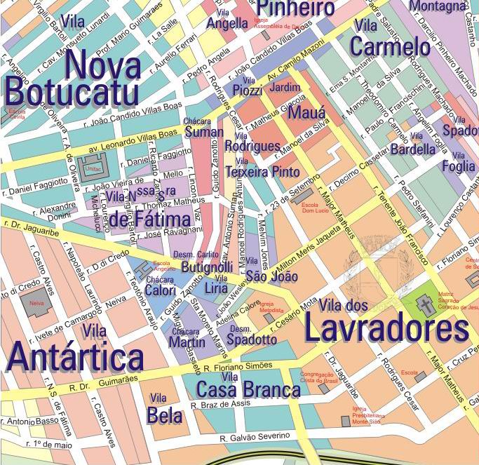 Mapas do setor norte de Botucatu