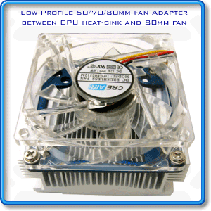 Ultra Low profile 60/70/80mm Fan Adapter for your Personal Cluster ...
