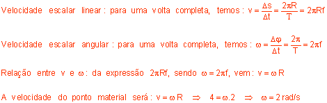 Velocidade angular do M.C.U.