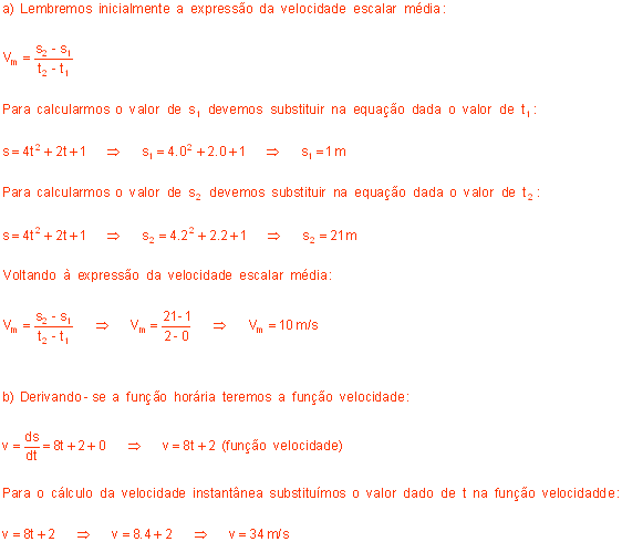 Velocidade escalar de um móvel