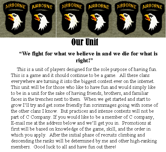 C Company 101st U.S. Airborne Division