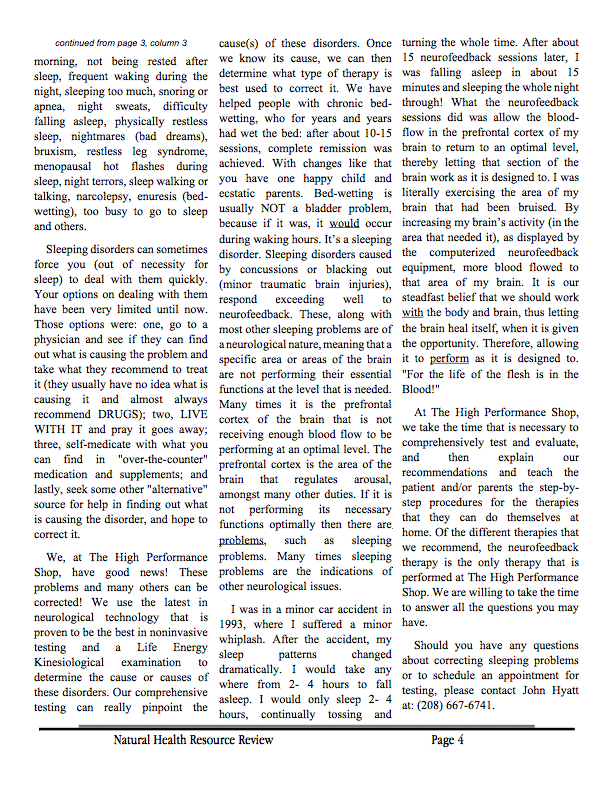 Natural Health Resource Review, Summer 2003