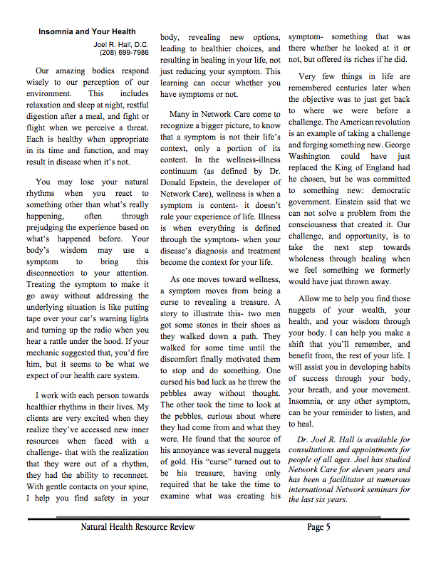 Natural Health Resource Review, Summer 2003