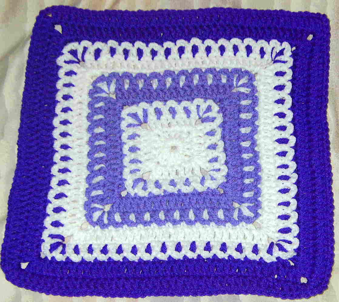Chris Simon's Eyelet Lace pattern - 12 inch crochet square