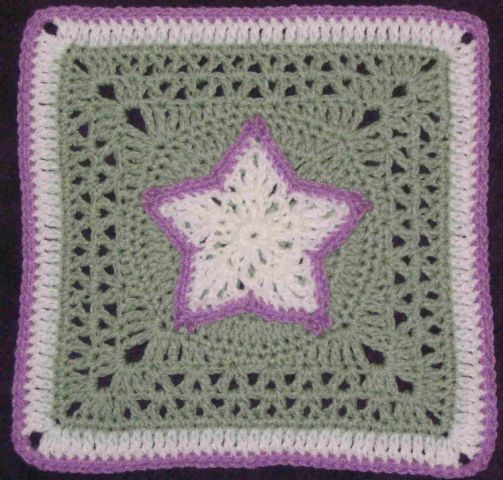 Chris Simon's Star Overlay Square pattern - 12 inch crochet square