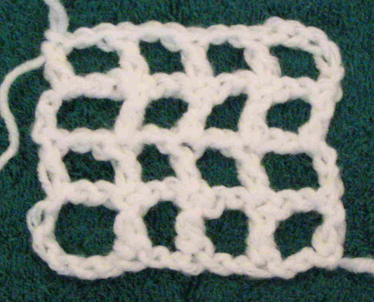 Chris Simon's Windowpane pattern - 12 inch crochet square