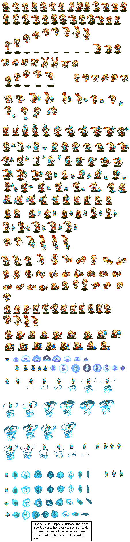 Classic Cream The Rabbit Sprites