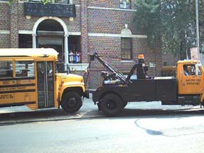 School Bus Being Towed