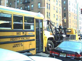School Bus Being Towed