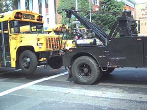 School Bus Being Towed