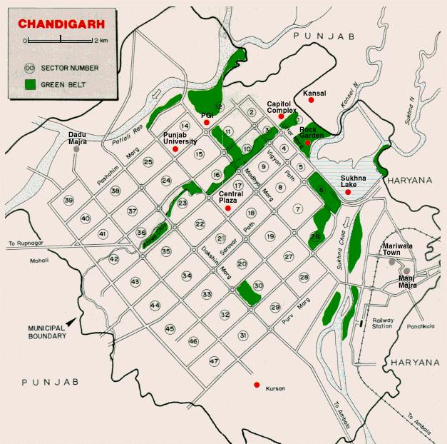 Chandigarh general information - Map of Chandigarh