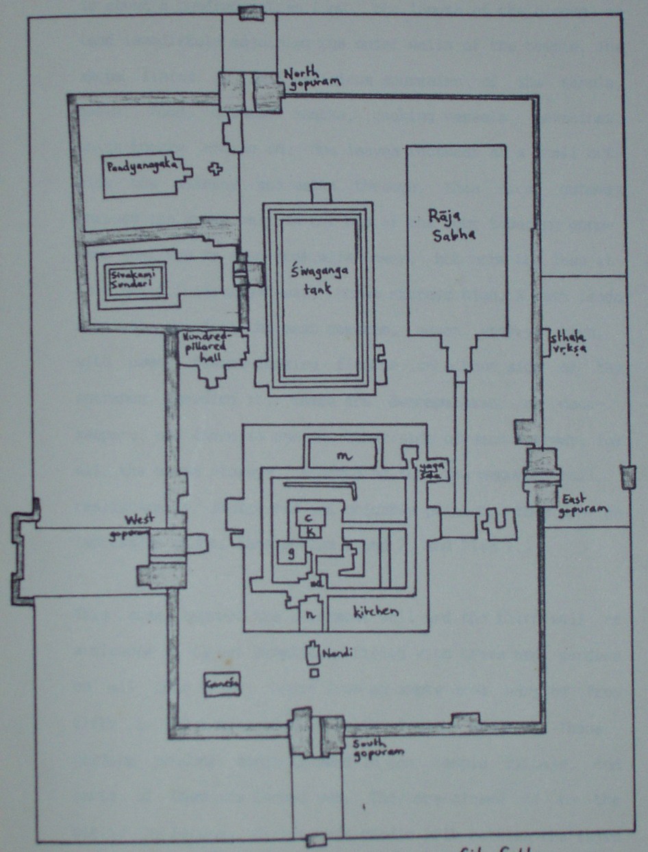 Map of the Shri Shiva Nataraja temple in Chidambaram