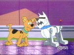 The security man introduces the gang to Robopup, a robot guard dog, who ...