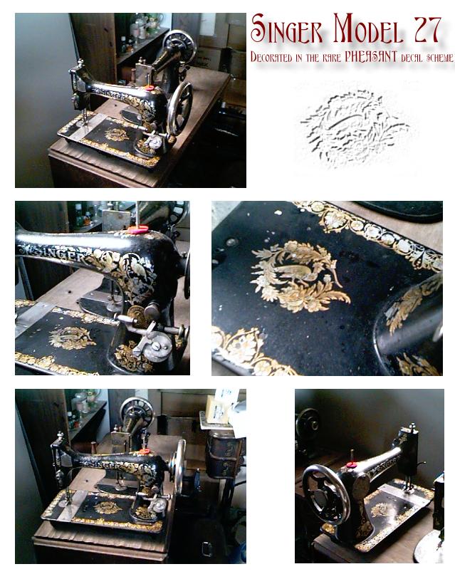Singer Model 27 decorated in the rare "Pheasant" scheme