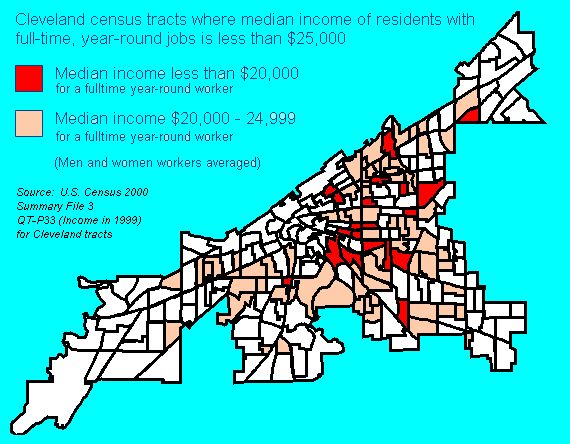 Map: Full-time workers' income by census tract