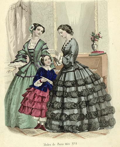 The Magpie Costumer: 2 fabrics in one dress, part 1 1850s