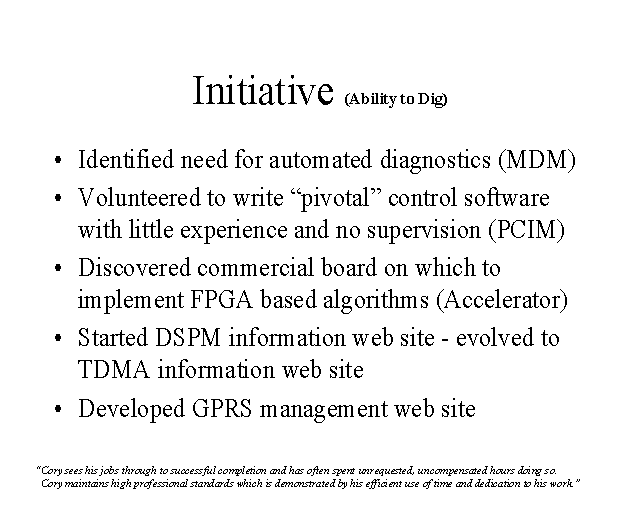 Initiative (Ability to Dig)