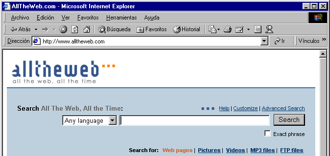 Buscador AlltheWeb