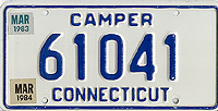 Connecticut Camper License Plates
