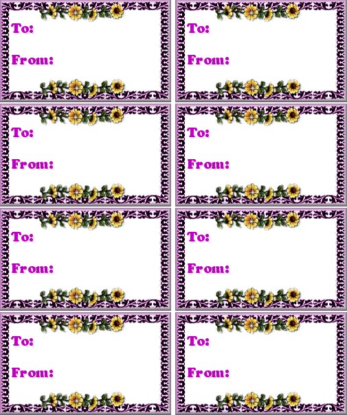 To: and From: Gift Tags