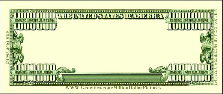 Blank Million Dollar Bill Template
