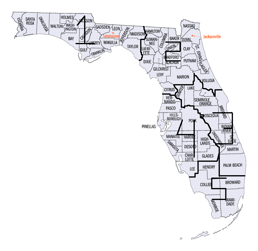 Florida Regions Map South Florida Map USA Coastal Regions