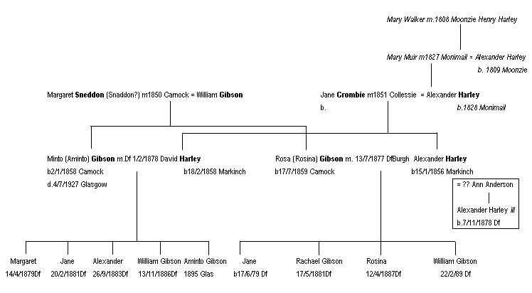 Davies-Rowberry-Harley family history - Gibson-Harley tree