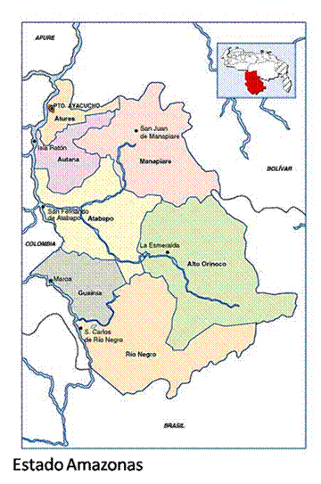 Mapa Politico del Estado Amazonas