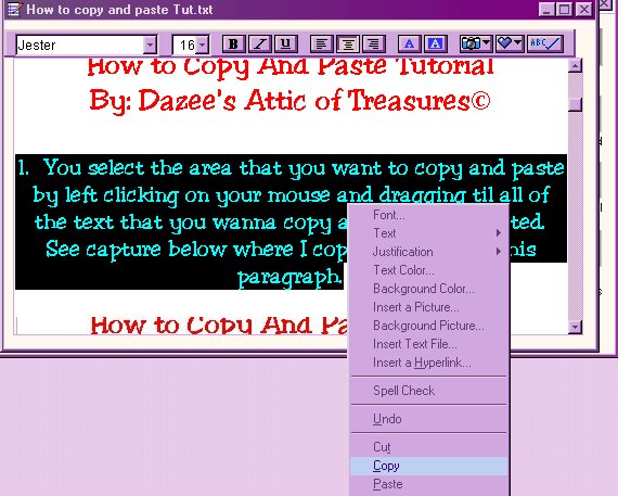 Dazee's Attic of Treasures© ~ How To Copy And Paste