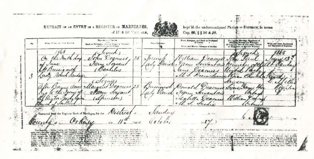 Descendants of John Dearness