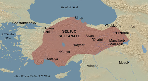 TURKISH NUMISMATICS : SELJUKS OF RUM : MAP