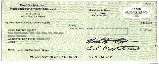 Cheques emitidos pela Empresas