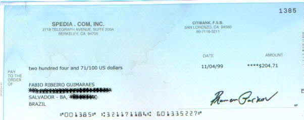 Cheques emitidos pela Empresas