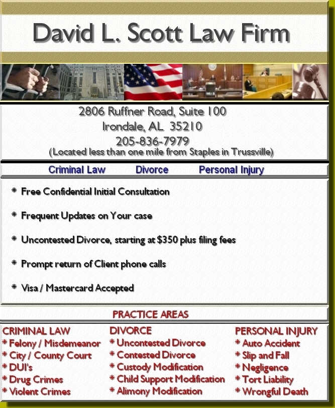 David Scott - Attorney at Law - Birmingham & Gadsden, Alabama