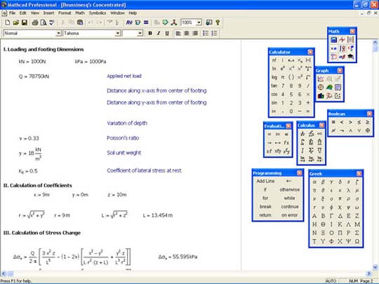 Dominic Trani - Mathcad Samples