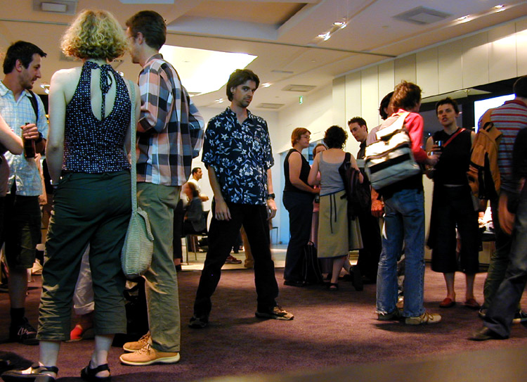 Stephen Clark at a sort of party for the modern artists